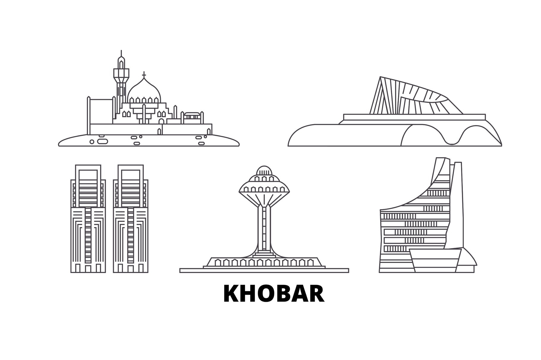 Saudi Arabia, Khobar line travel, an Illustration by urban icon