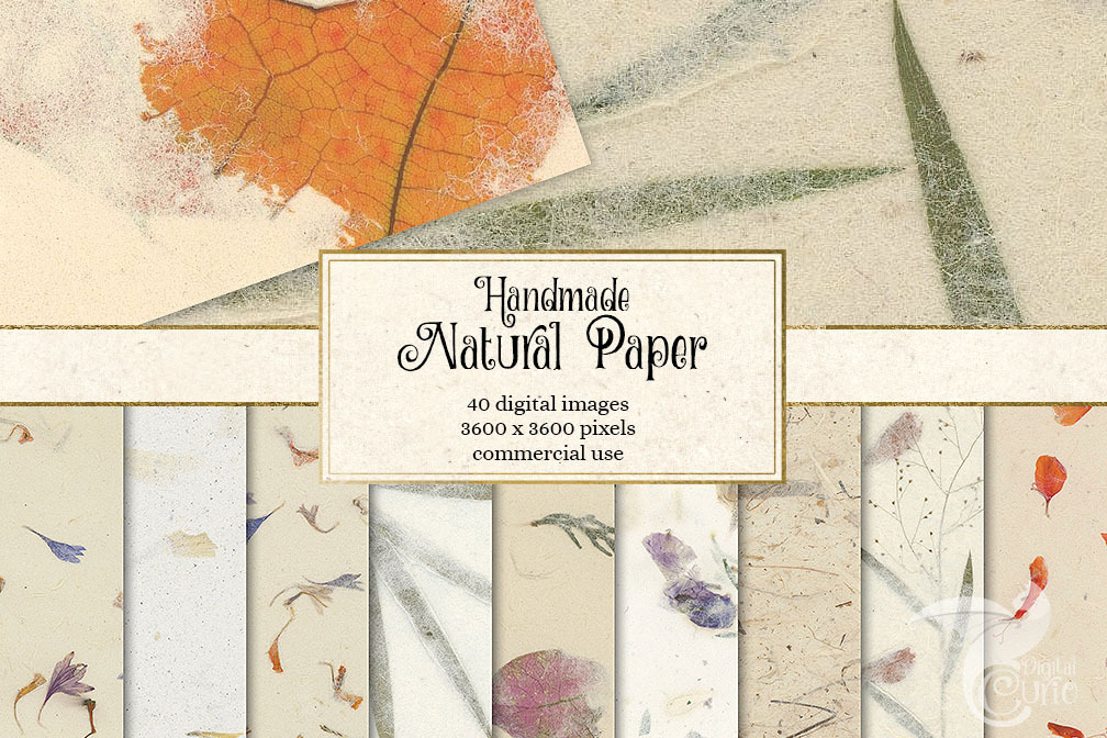 Handmade Natural Paper Textures, a Texture Graphic by Digital Curio