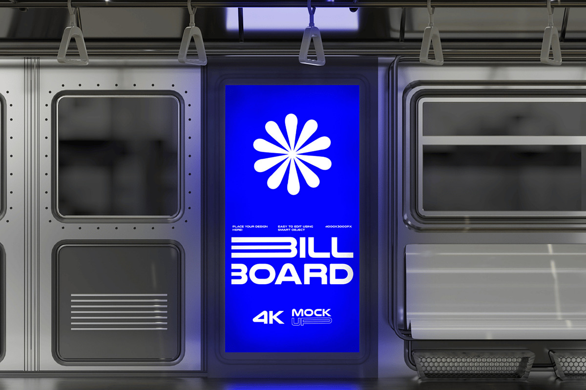 Subway Vertical Billboard Mockup