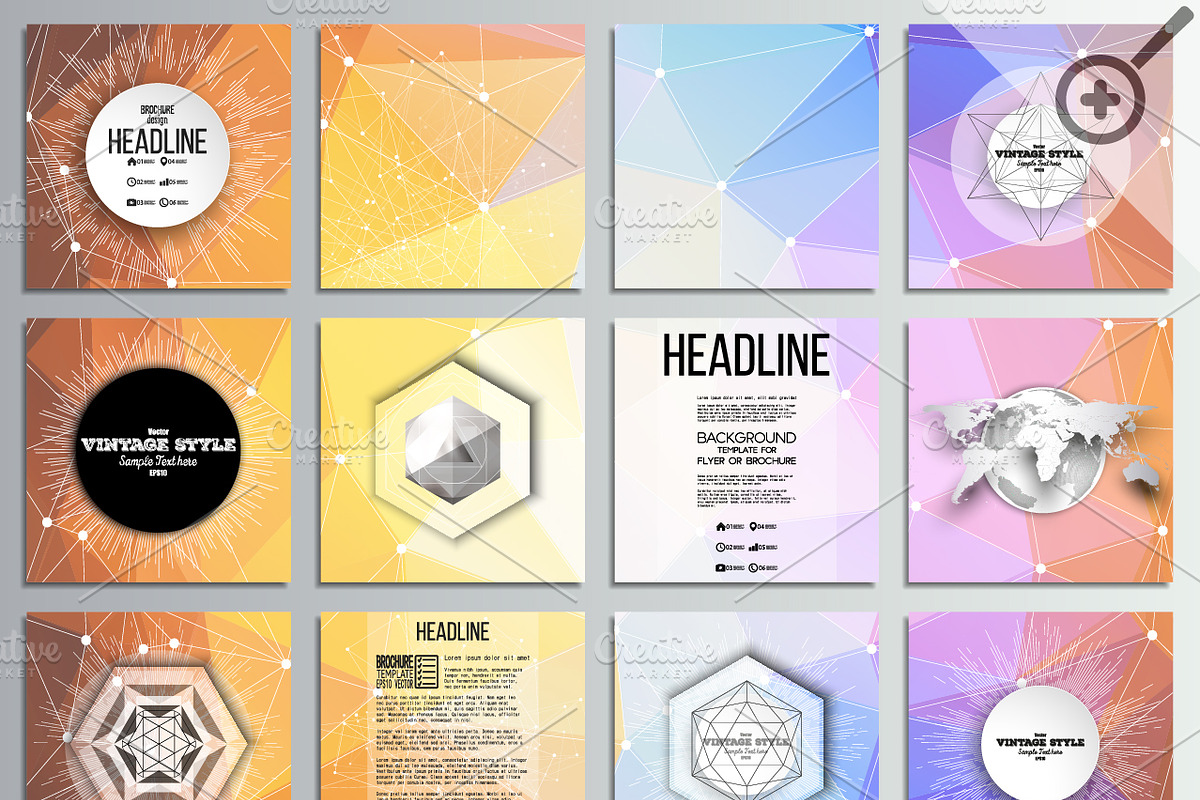Set of 72 creative cards, a Work Illustration by VectorShop