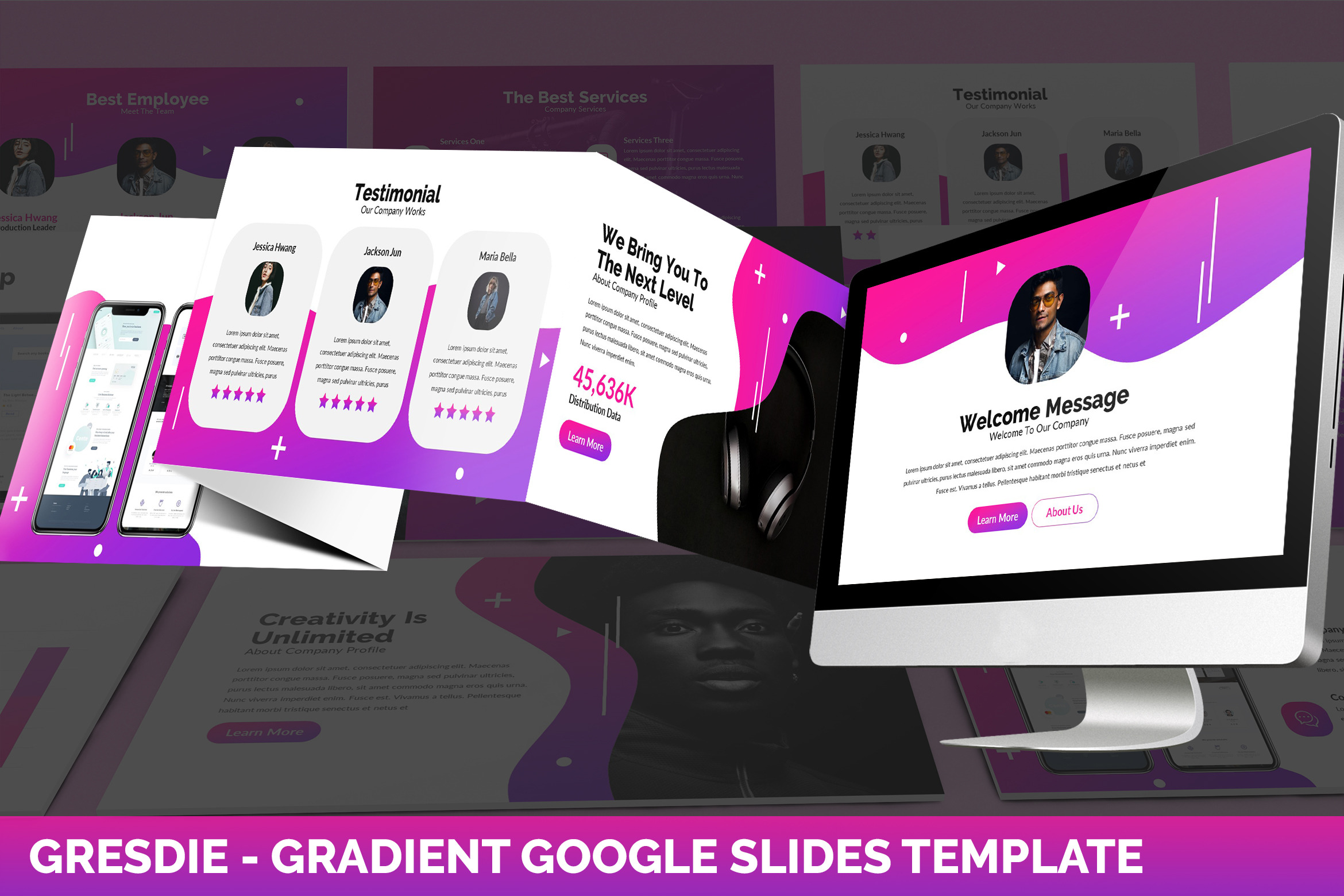 Gresdie - Gradient Google Slide, a Presentation Template by SlideFactory