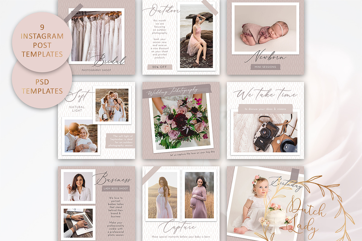 PSD Instagram Post Template Set #5, a Social Media Template by The ...