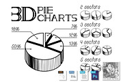3D pie charts | Finance Illustrations ~ Creative Market