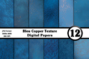 Blue Copper Digital Textures, a Texture Graphic by Dizzy Art Studio