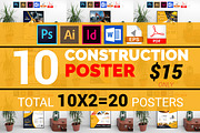 10 Construction Poster Bundle, a Flyer Template by Imagine Design Studio