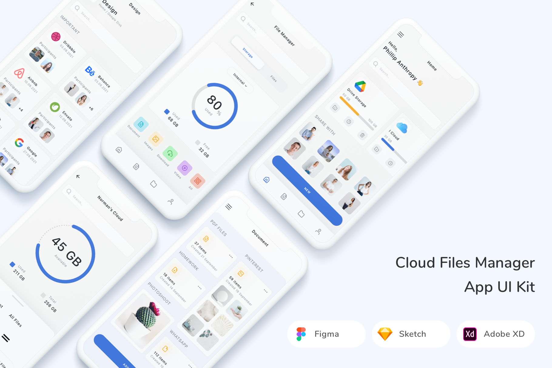 Cloud Files Manager App UI Kit | UI Kits and Libraries ~ Creative Market