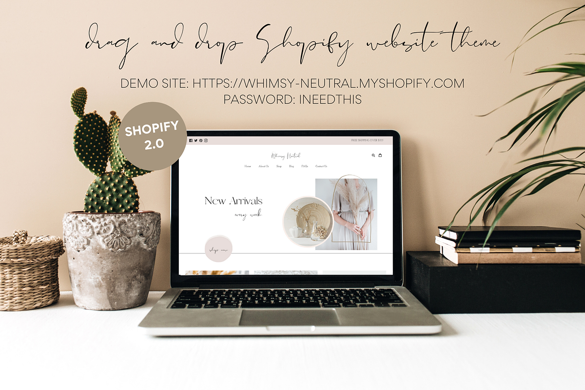 Whimsy Neutral Shopify Theme Bundle, a Templates & Theme by Easy ...