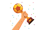 Winner team player holding a cup, an Illustration by Iconicbestiary