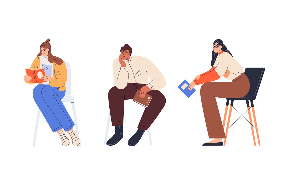 People reading paper books set, an Education Illustration by Good Studio
