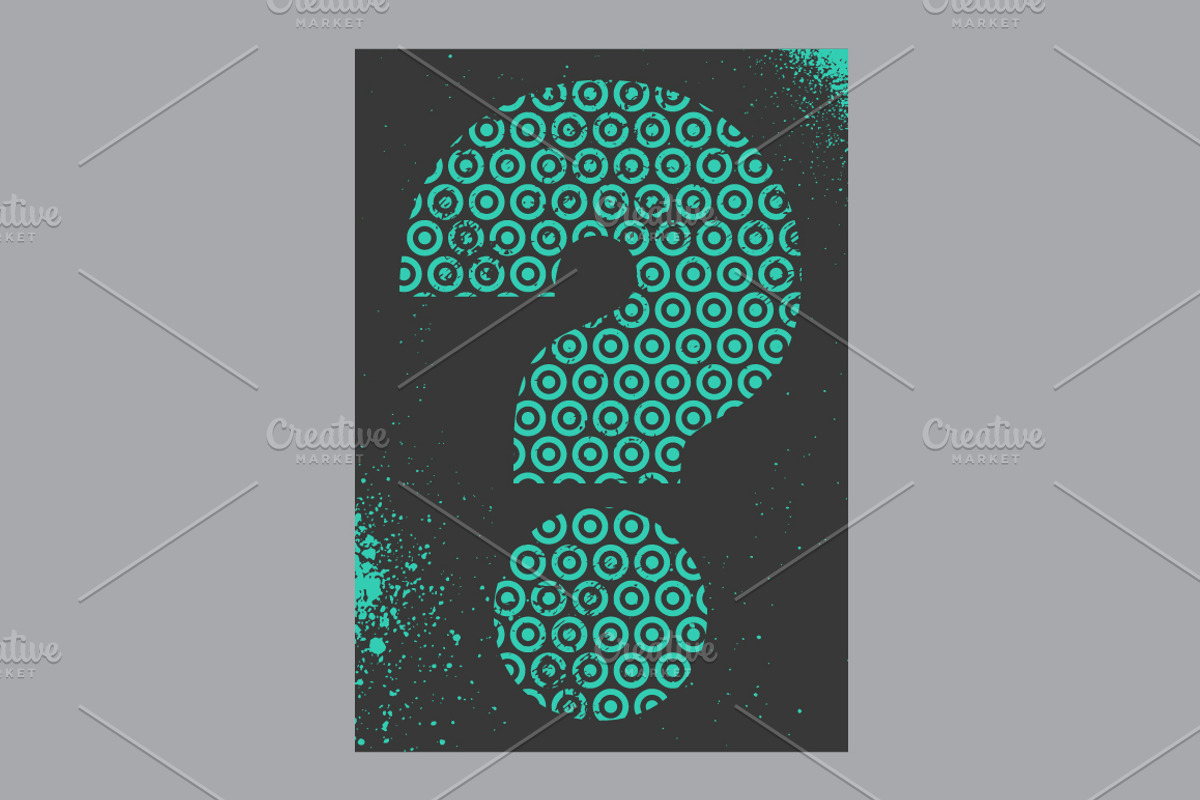 Question mark retro style posters., a Decorative Illustration by ...