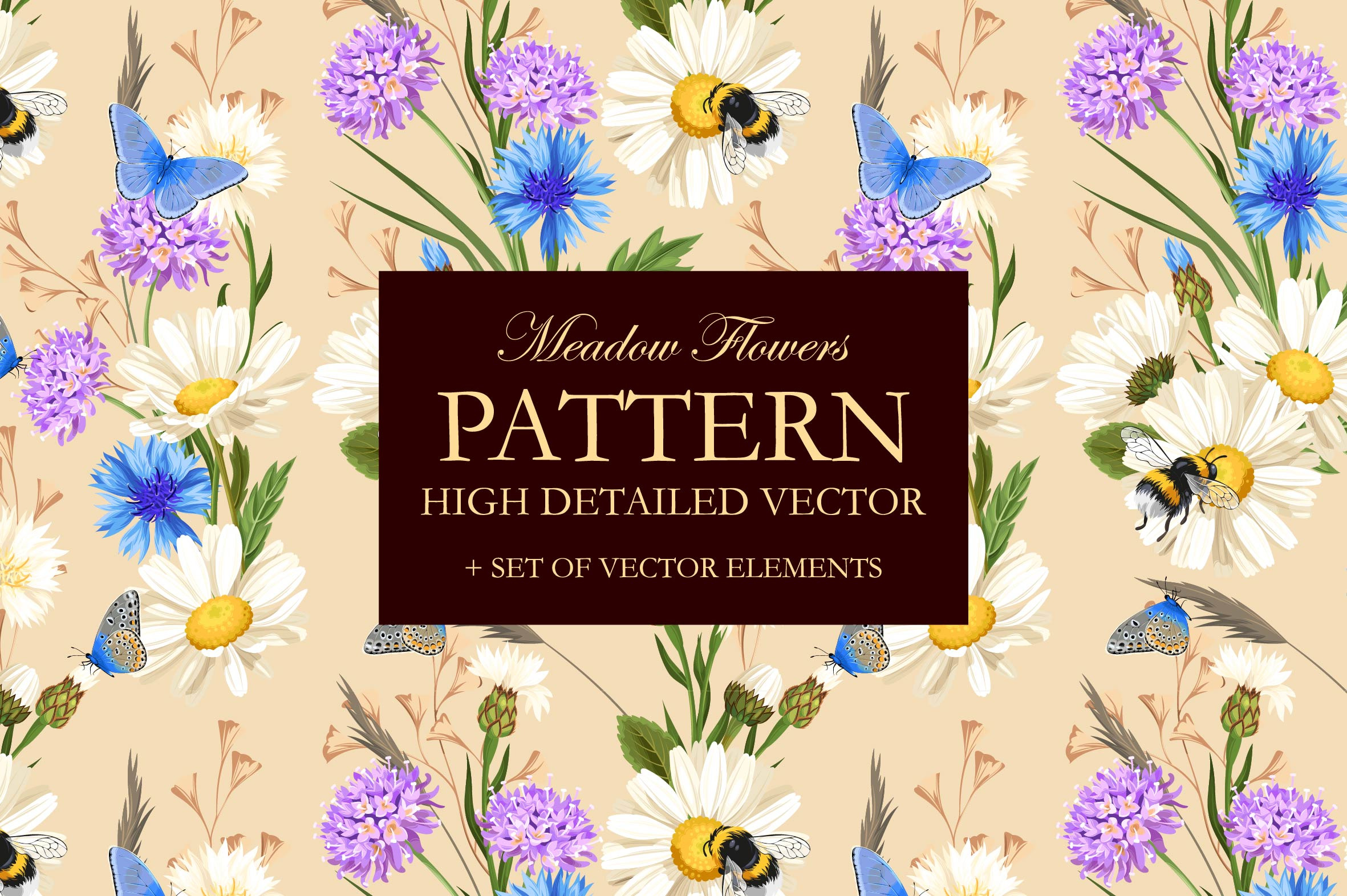 Meadow Flowers Pattern, a Pattern Graphic by GreyLilac