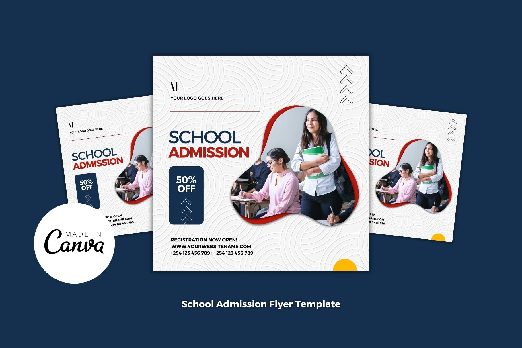 School Admission Canva Flyer Design, a Social Media Template by MK ...