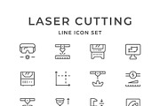 Set line icons of laser cutting | Outline Icons ~ Creative Market