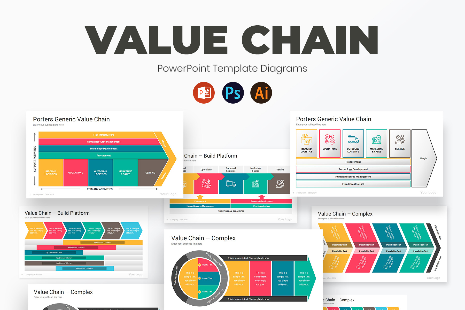 Value Chain PowerPoint Diagrams, a Presentation Template by SlideOne