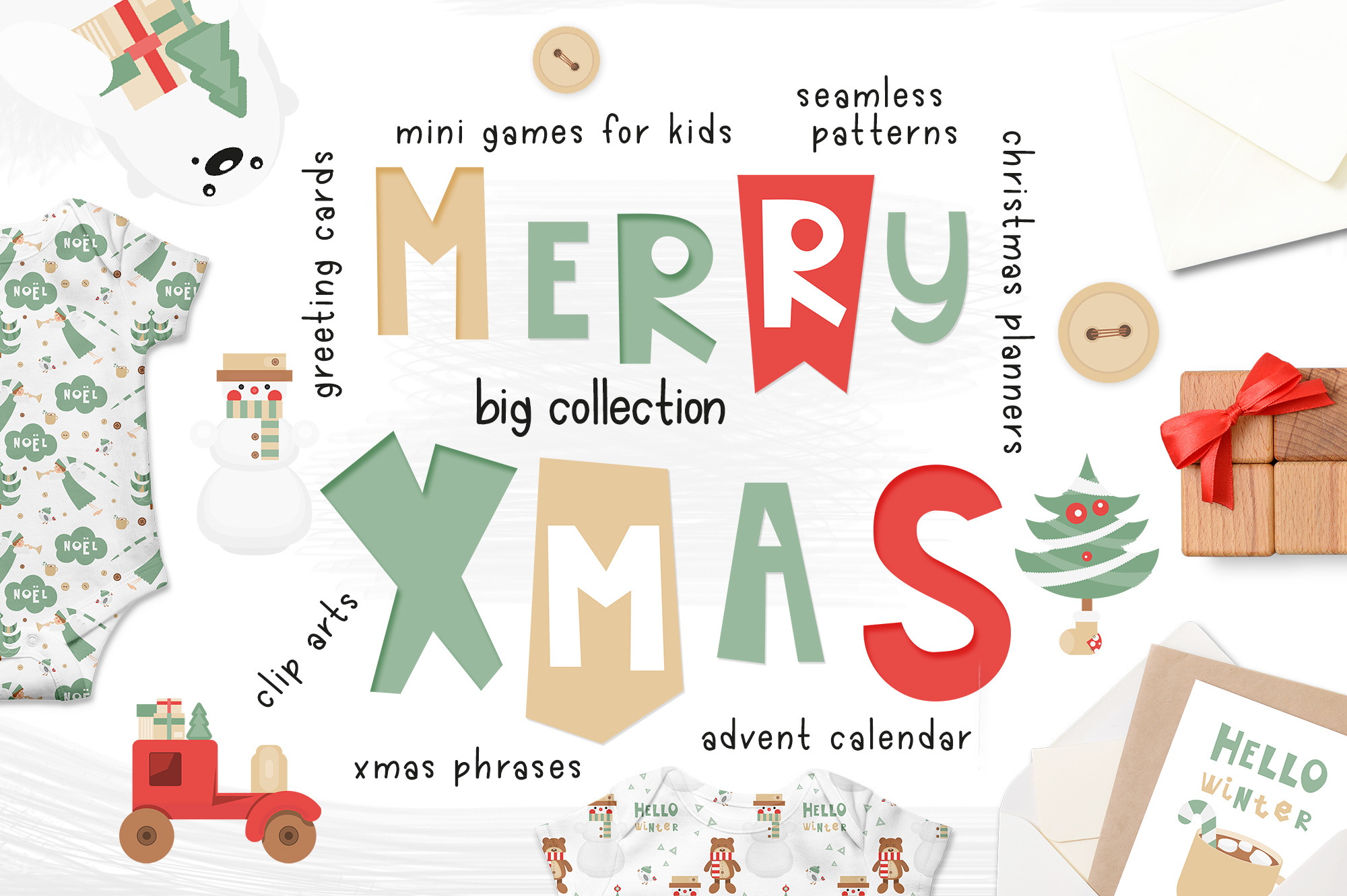 SALE 50% Merry Christmas Bundle, a Decorative Illustration by ...