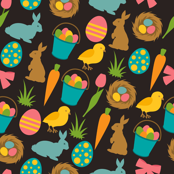 Happy Easter seamless patterns., a Pattern Graphic by incomible
