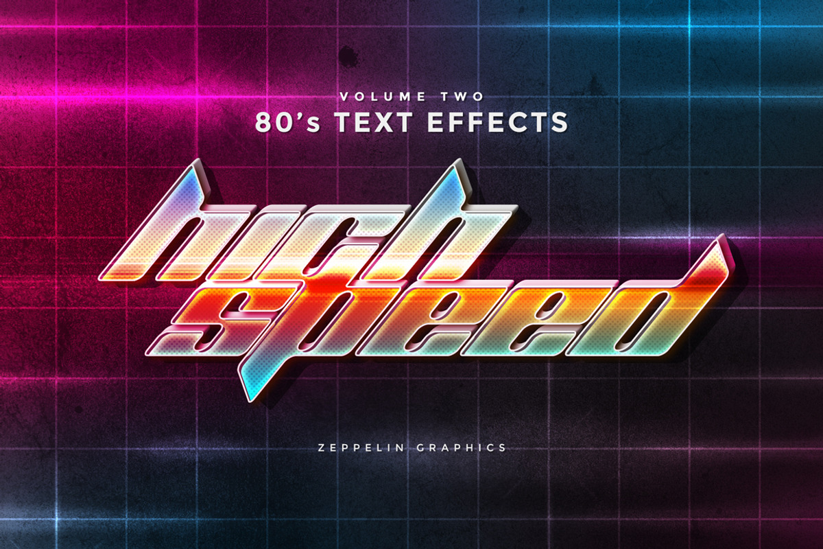 80s Text Effects, a Brushes & More by Graphicdome | Creative Market