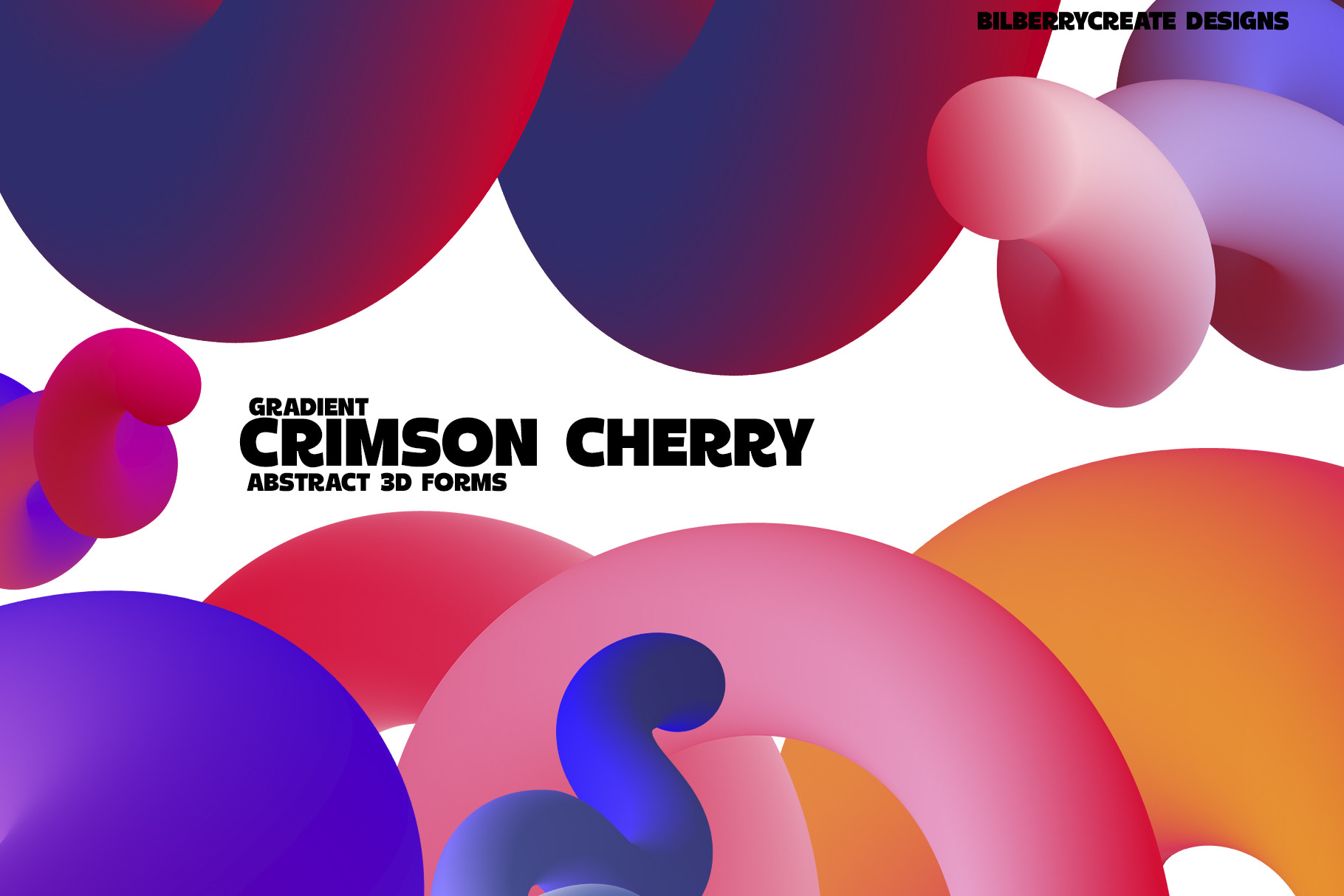 Crimson Cherry 3D Forms | Graphic Objects ~ Creative Market