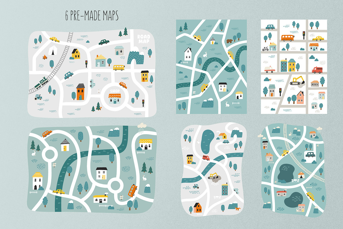 Modern Kid's Map Creator Set