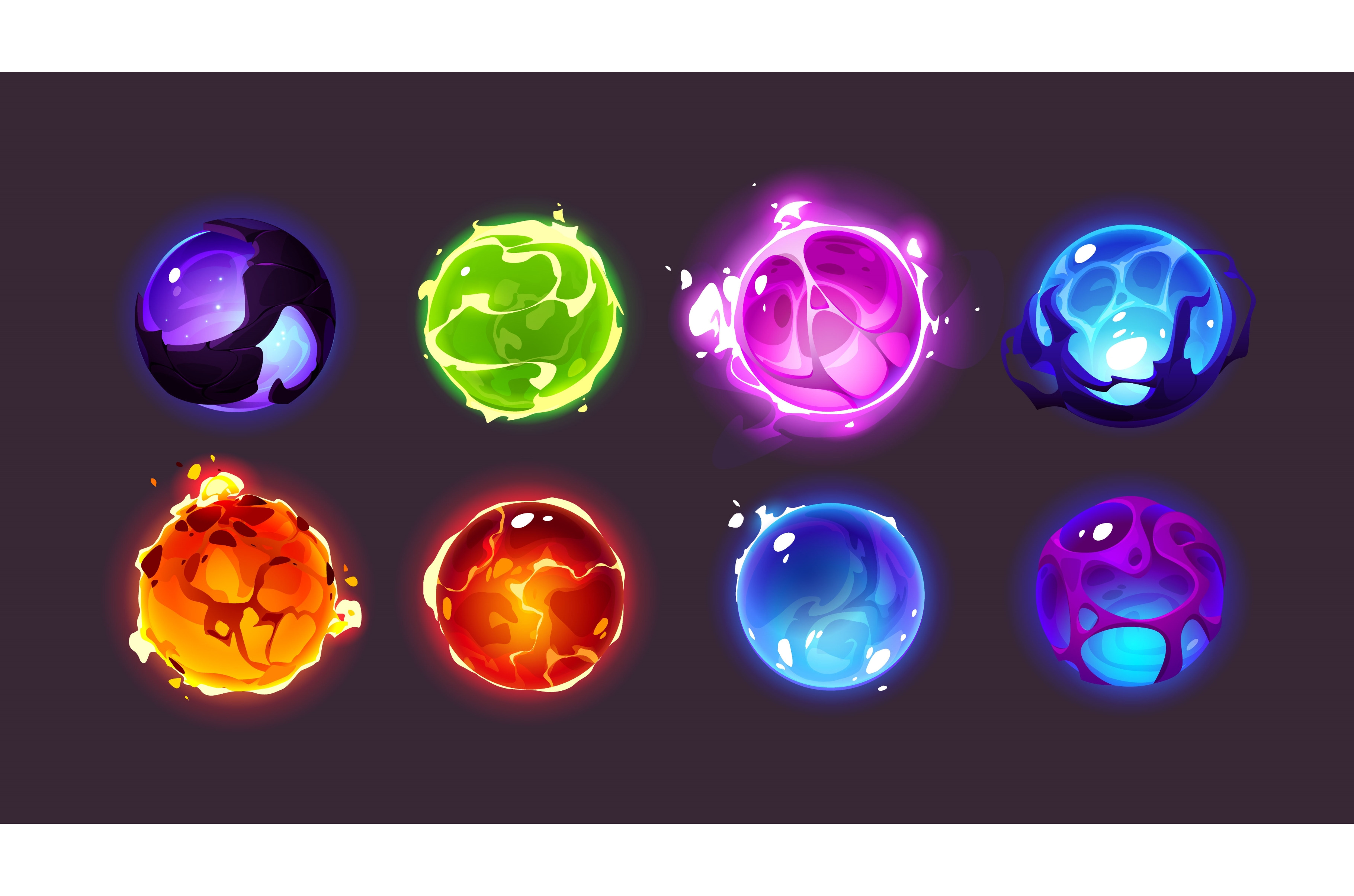 Magic spheres, energy balls with | Graphic Objects ~ Creative Market