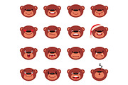 Set of vector smiley teddy bear, an Animal Illustration by Julia's ...