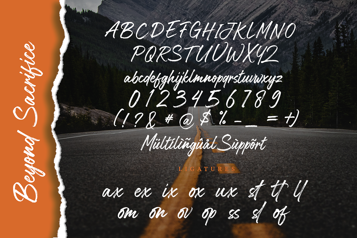 Beyond Sacrifice, a Script Font by NUGS