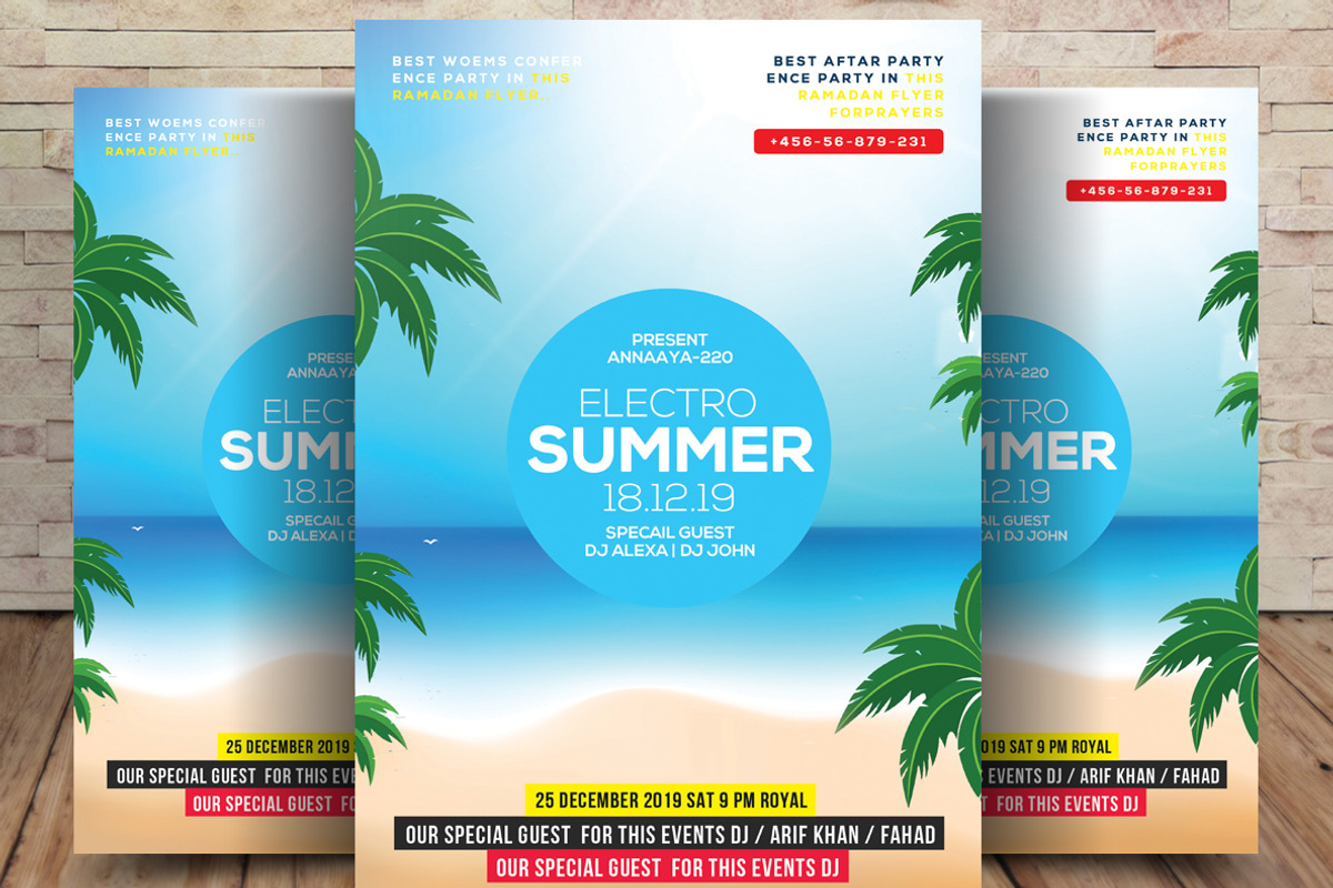 Summer Pool Party Flyer, a Flyer Template by graphicforest