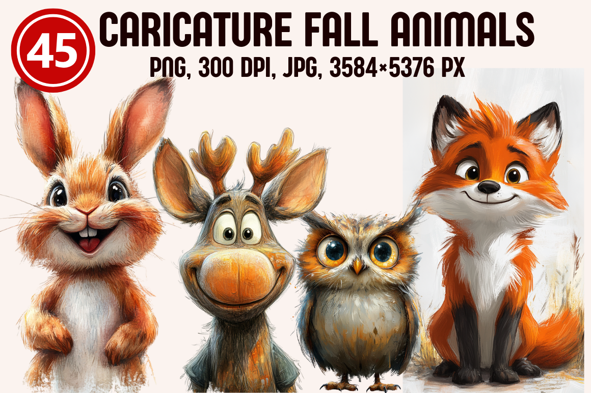 Cartoon Caricature Fall Animals