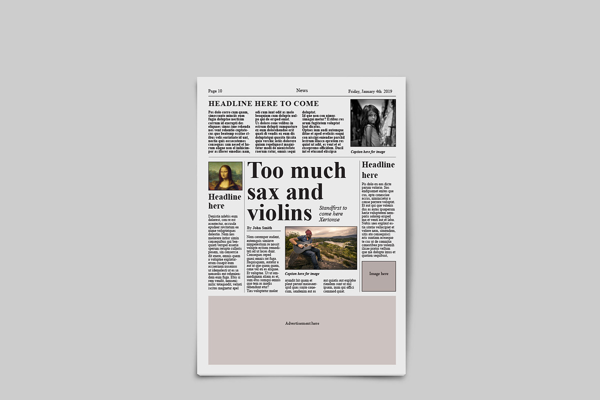 Tabloid Newspaper Template, a Magazine Template by Dene Studios