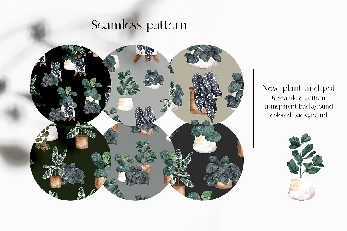 Potted Plant Pattern. Green home., a Pattern Graphic by ma_i_vi ...