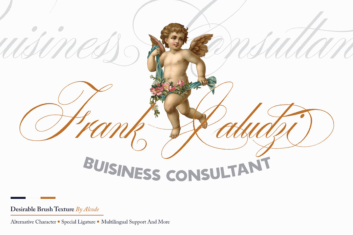 Desirable Brush Texture, a Script Font by Alcode