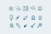 15 Veterinary Icons, an Outline Icon by Creative VIP