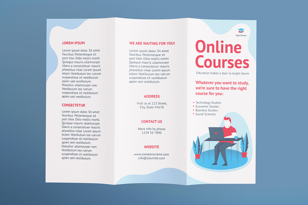 Online Courses Brochure Trifold, a Brochure Template by TemplatesNow!