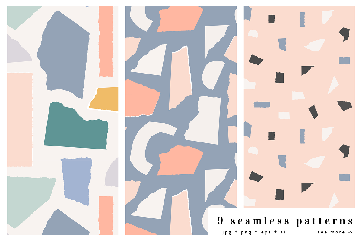 Paper Collage | Patterns + Extras, a Pattern Graphic by Studio Fevrier