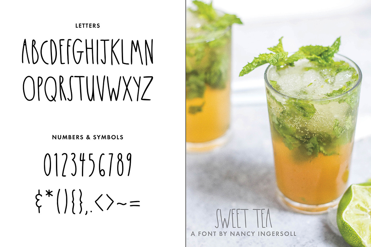 Sweet Tea - A Farmhouse Font, a Sans Serif Font by Nancy Ingersoll