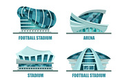 Facade architecture for soccer or football stadium, an Illustration by ...