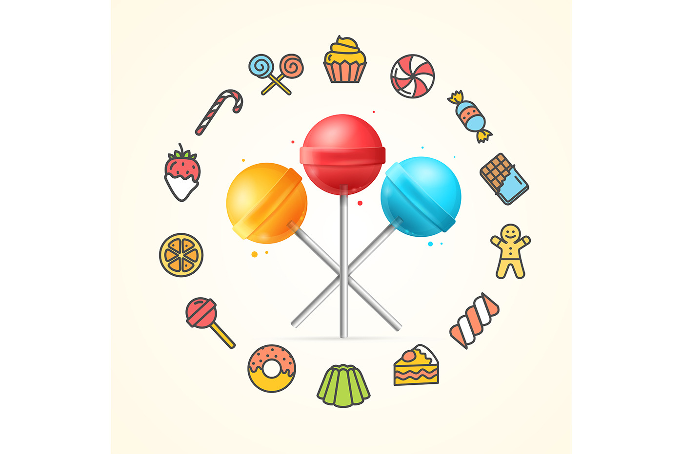 Sweets and Bakery Candy Concept. | Food Illustrations ~ Creative Market