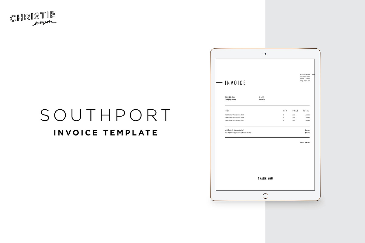 Southport Invoice Template, a Templates & Theme by Christie Evenson