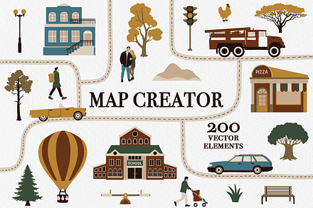 Kids Map Creator | Object Illustrations ~ Creative Market