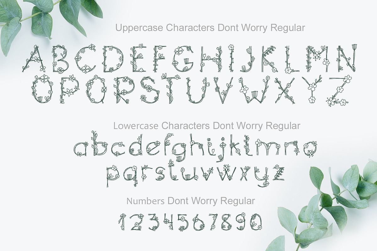 Dont Worry Vector Hand Drawn Font