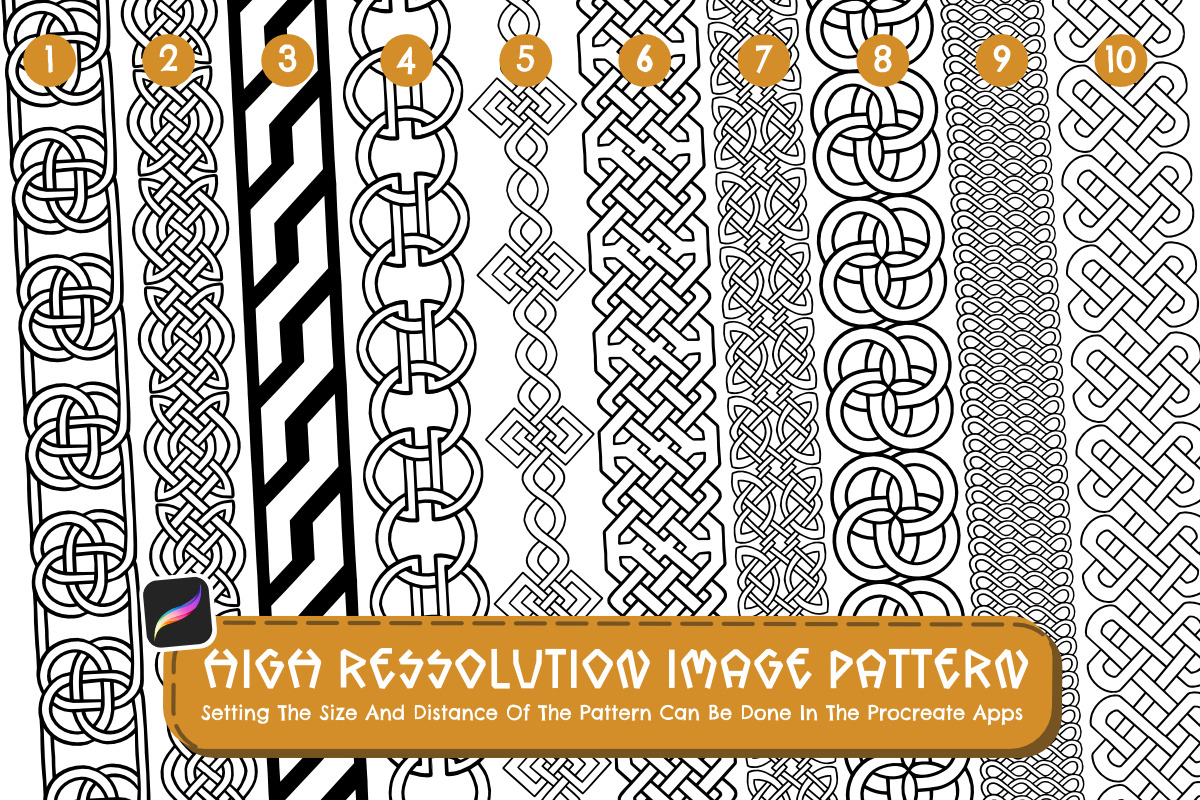 10 Viking Pattern Stamp Brush For Procreate