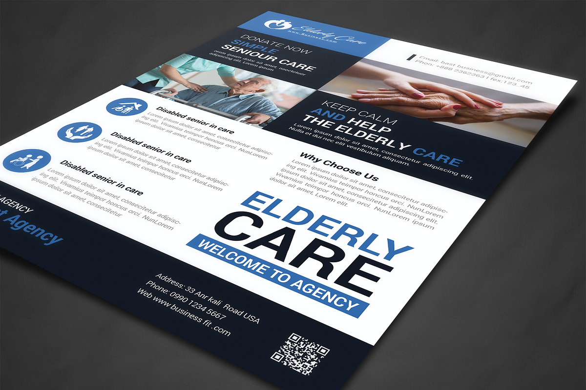 Elderly Care: Flyer Template, a Flyer Template by AfzaalGraphics