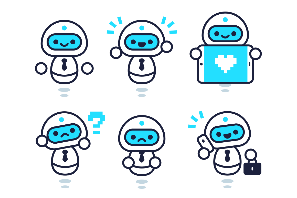 Cute Business Robot Mascot, a Decorative Illustration by Manudesign