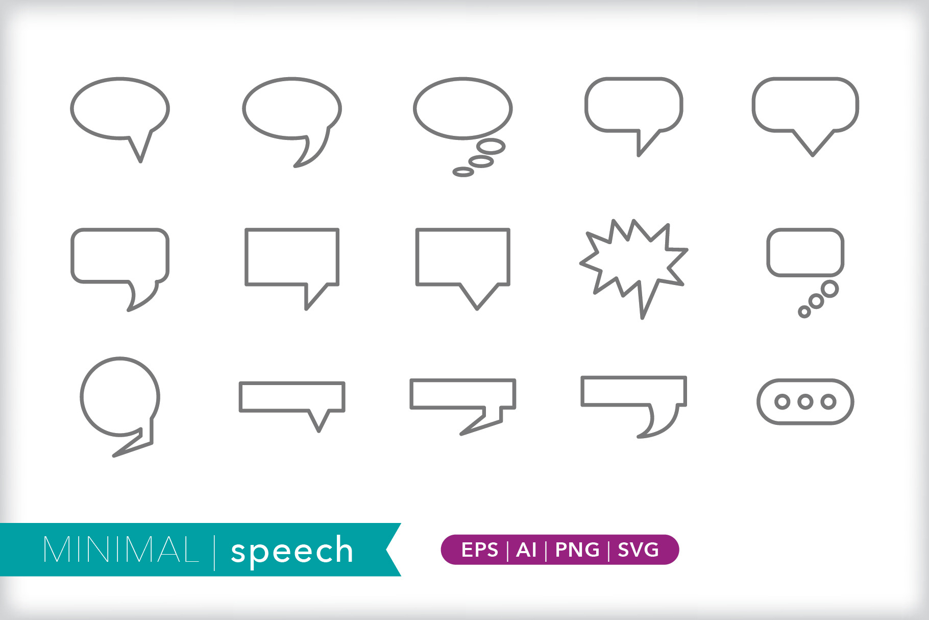 Minimal speech icons, an Outline Icon by Picture Window