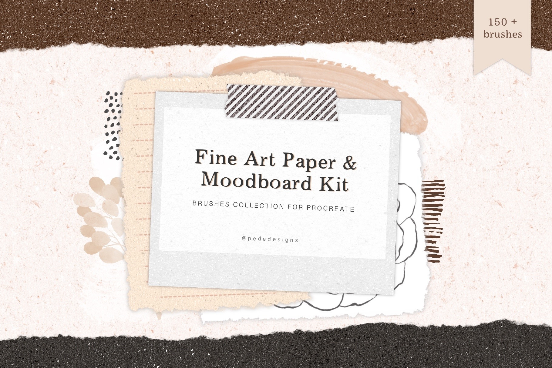 Fine Art Paper & Moodboard Kit, a Brush Add-On by PeDe Designs