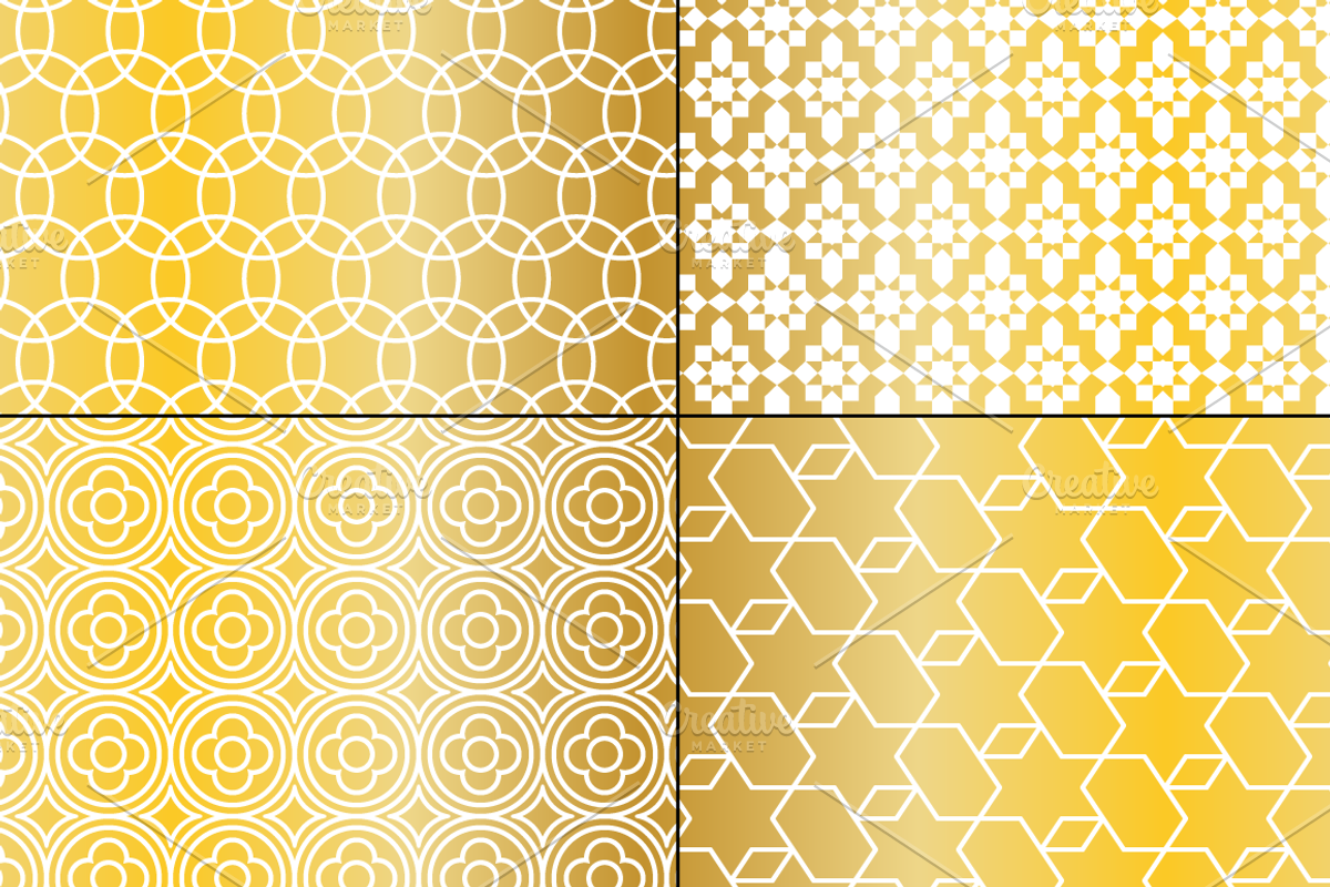 Seamless Gold Moroccan Patterns, a Pattern Graphic by Melissa Held Designs