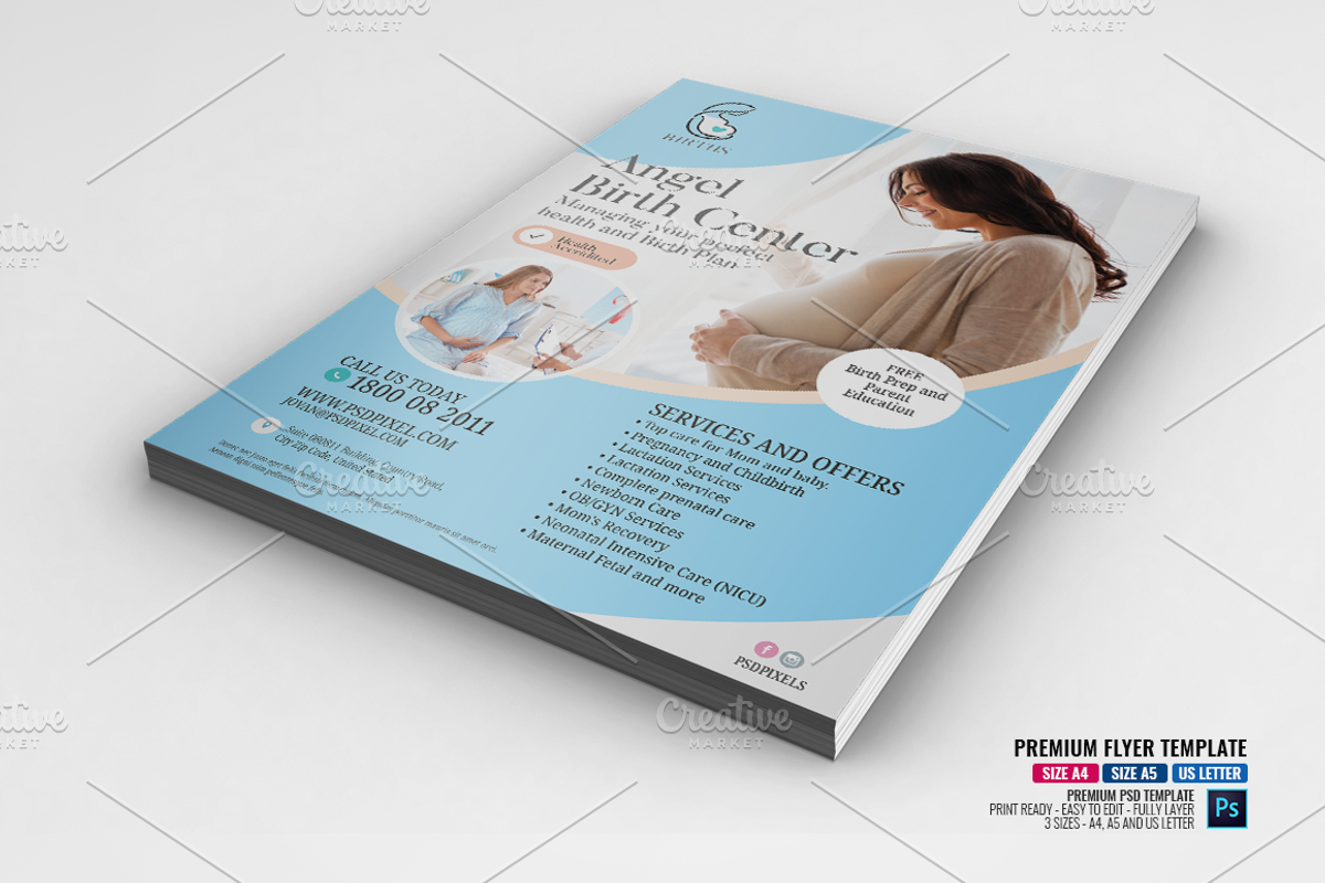 Birth Center Promotional Flyer, a Flyer Template by PSDPixel