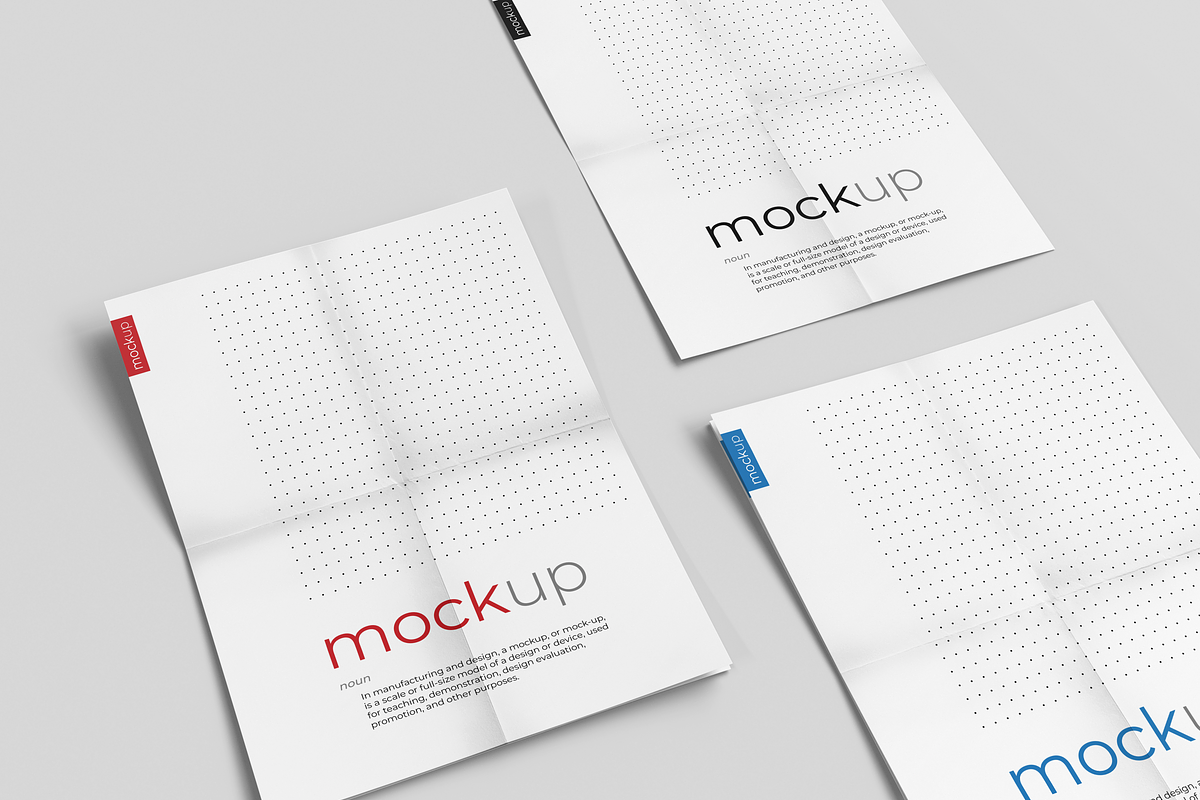 Creased Paper Mockup, a Print Template by KIPET