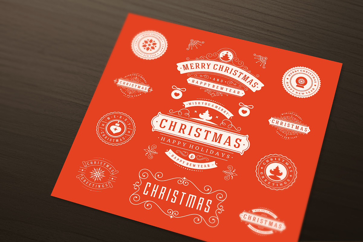 10 Christmas Logos and Badges, a Branding & Logo Template by Vasya Kobelev