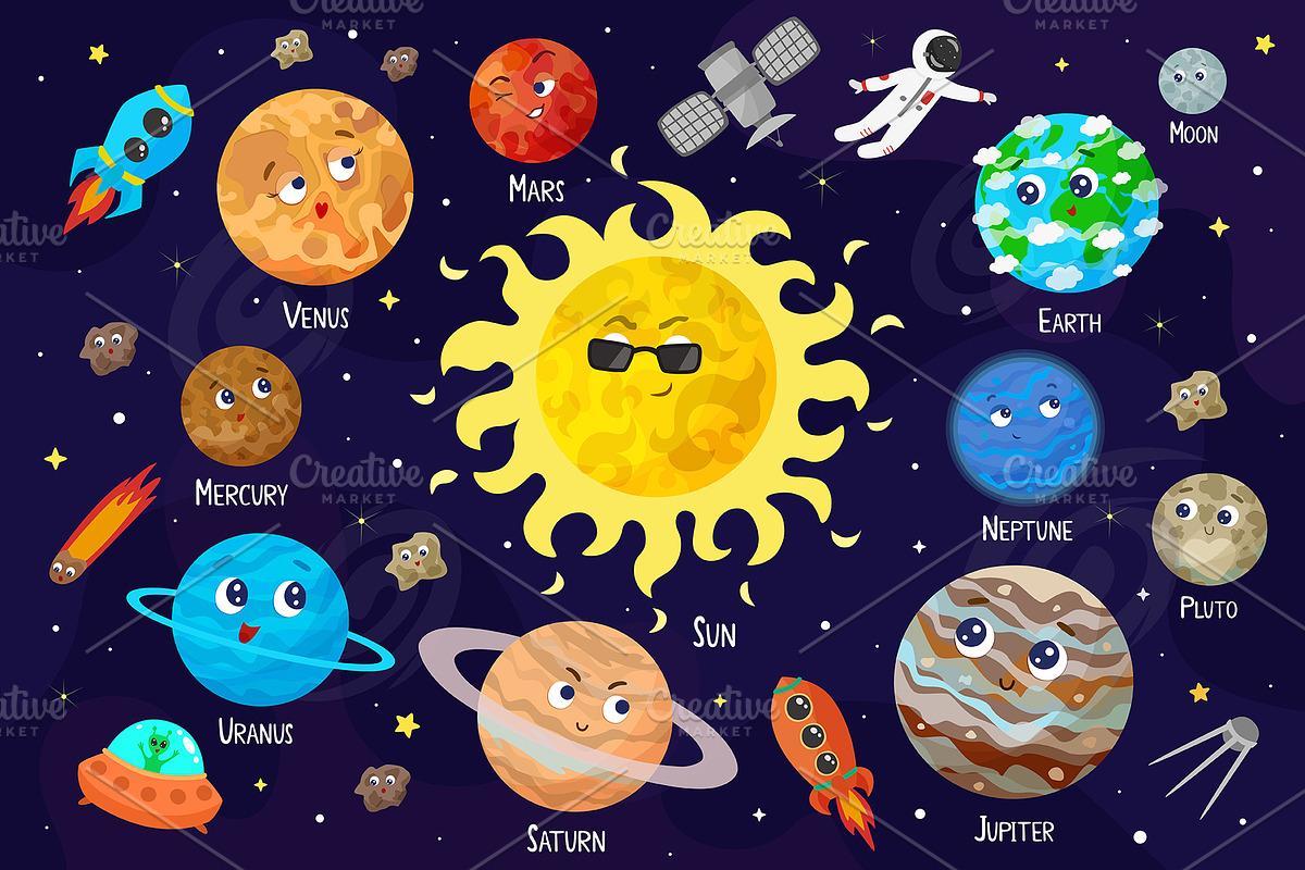 Outer Space for kids, an Education Illustration by SvetaDraws